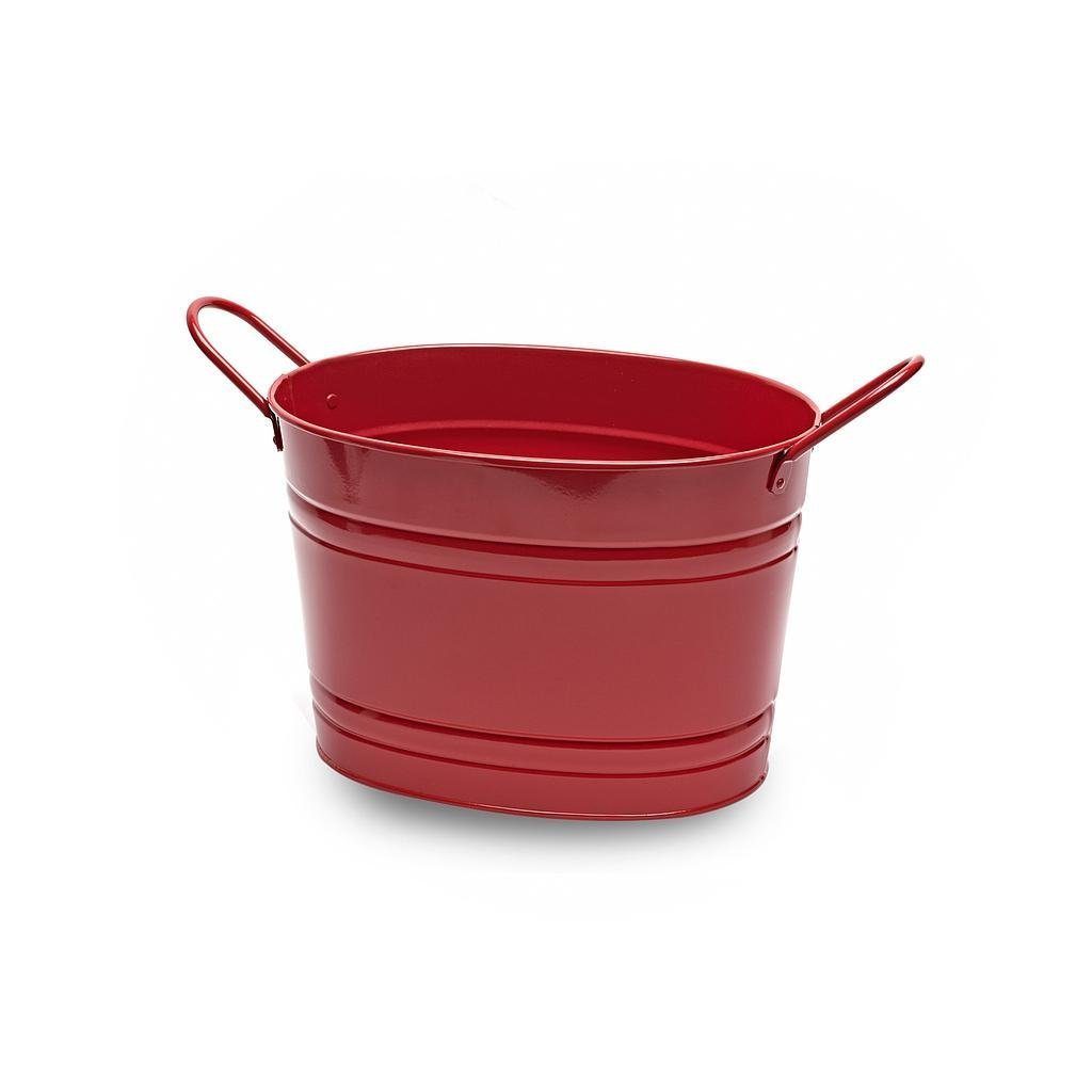 MT010 Small Red Oval Metal Tub : GAD-MT010 From Directshopfittings Ltd