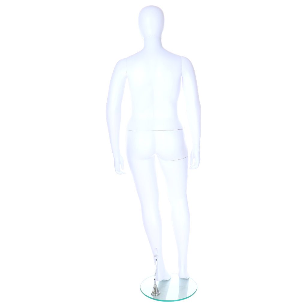 R349 Female Fuller Figure Mannequin - Egg Head - White Finish ...