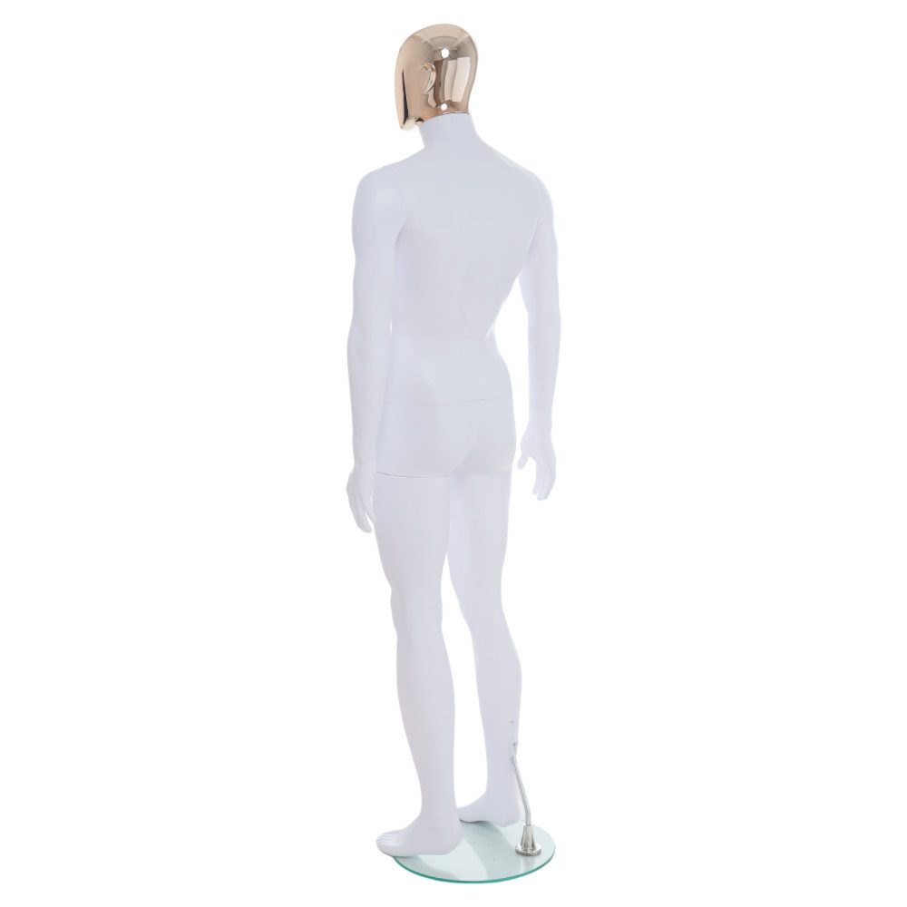 R357RG Male Mannequin - White Finish With Rose Gold Head ...