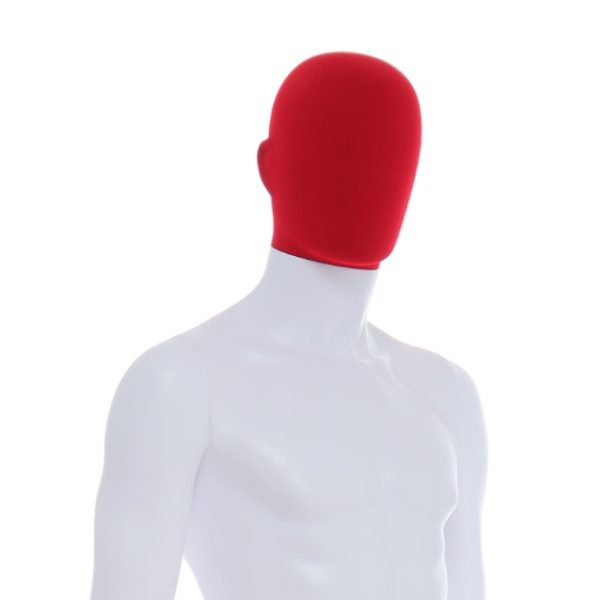 R357RP Male Mannequin - White Finish With Red Pile Head ...